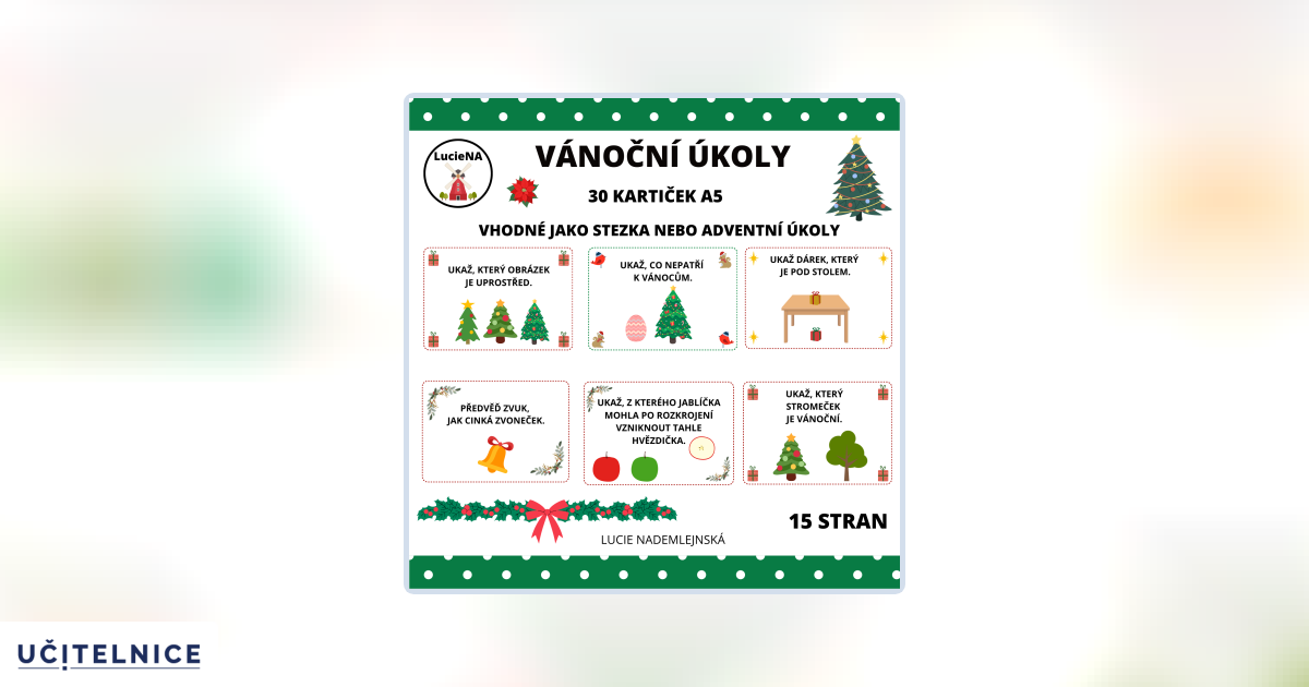 Vánoční úkoly | Učitelnice