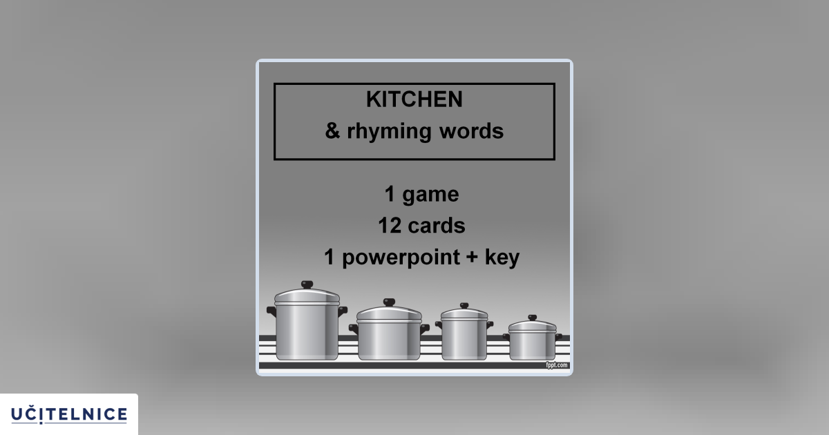 Kitchen - rhyming words | Učitelnice