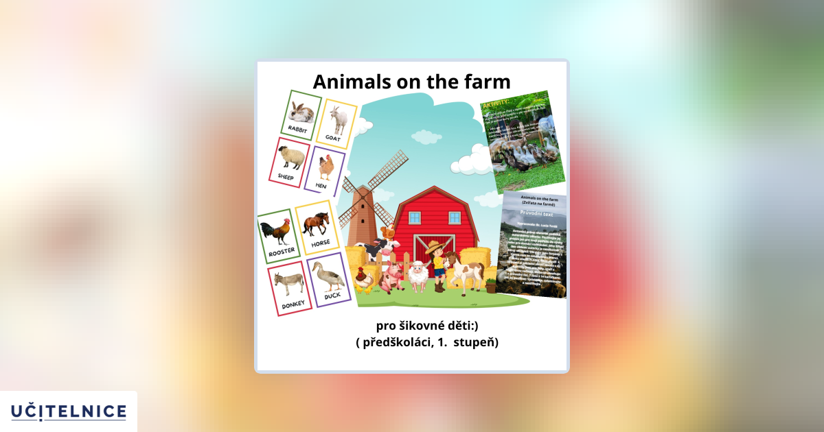 Animals on the farm- Flashcards | Učitelnice