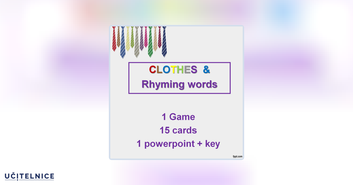 Clothes & rhyming words | Učitelnice