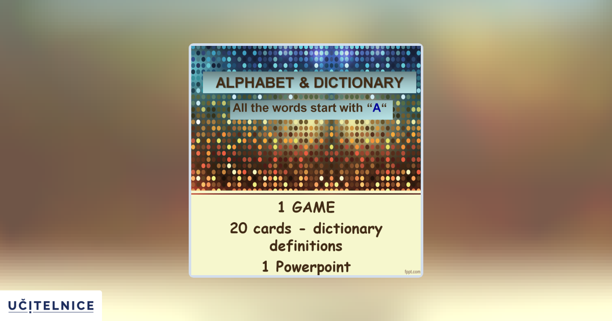 Alphabet & dictionary (all the words start with "A") | Učitelnice