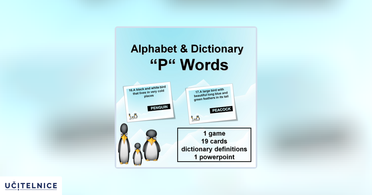 Alphabet & Dictionary (All the words start with "P") | Učitelnice