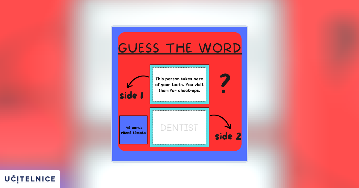 Materiál - GUESS THE WORD - 48 CARDS (various topics)