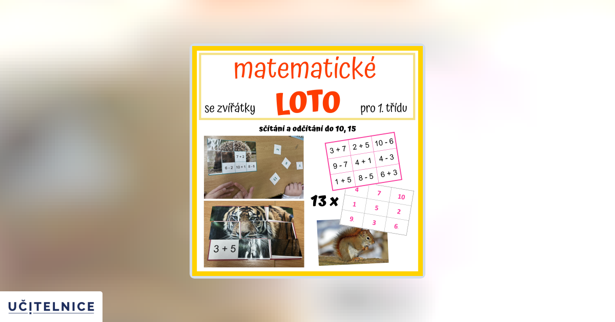 Matematické LOTO 1. třída | Učitelnice