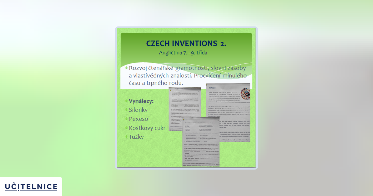 Materiál - Czech inventions 2. - české vynálezy