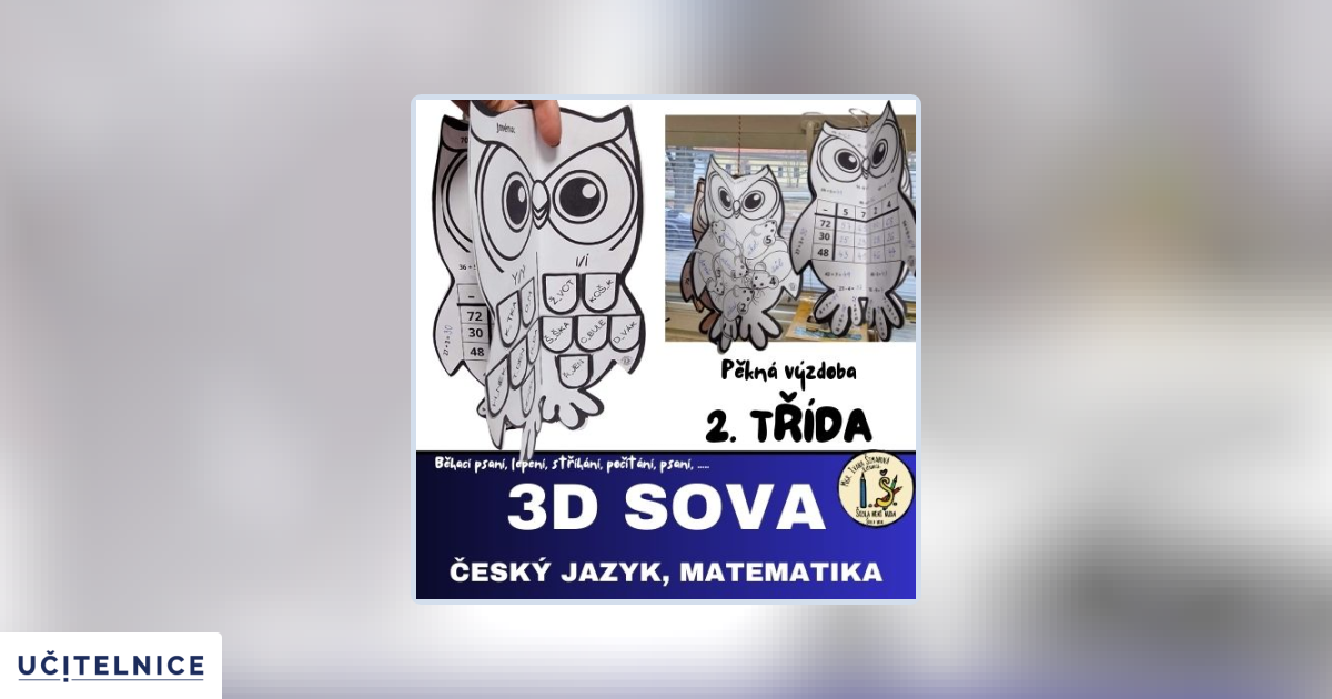 3D SOVA - 2. třída - M, ČJ | Učitelnice