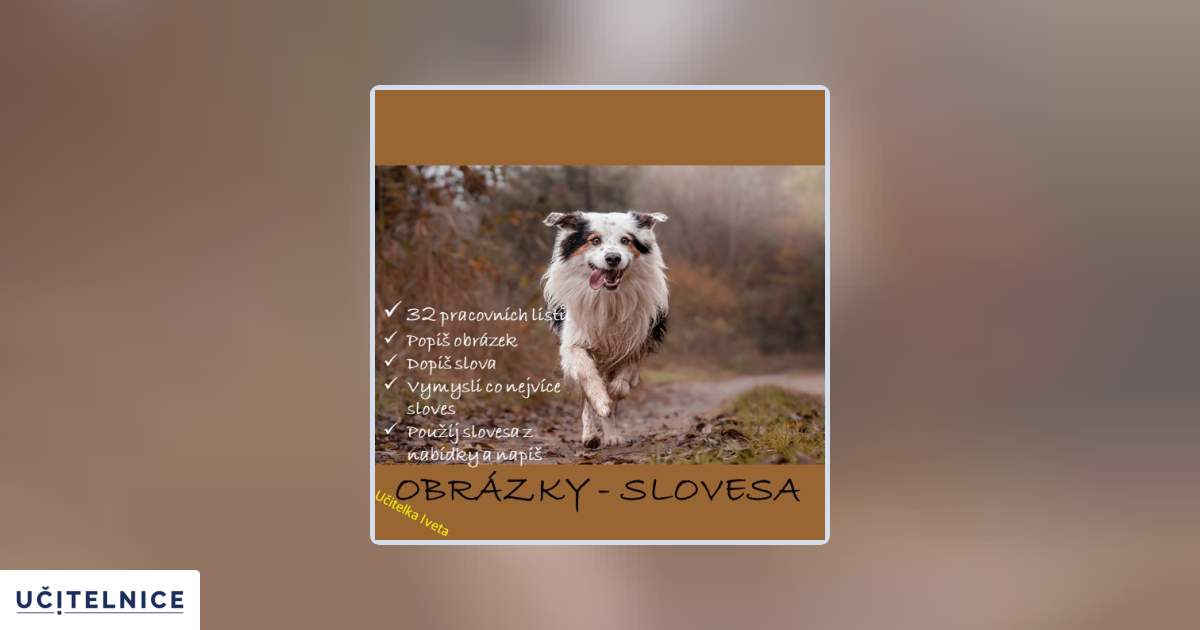 Obrázky - slovesa, popis obrázku, doplňování do vět, pracovní listy ...