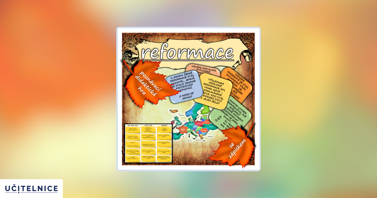 Dějepis - Reformace - prezentace: kvíz + zápisek - kompletní příprava ...