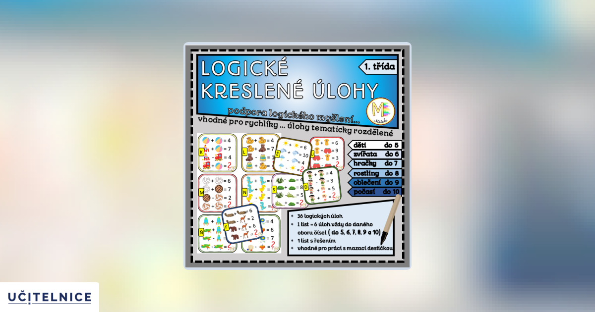 LOGICKÉ KRESLENÉ ÚLOHY- 1. třída | Učitelnice