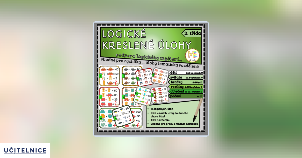 LOGICKÉ KRESLENÉ ÚLOHY- 2. TŘÍDA | Učitelnice
