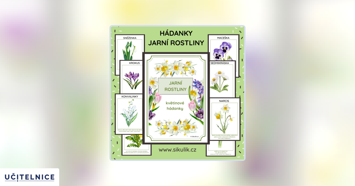 JARNÍ ROSTLINY HÁDANKY+ DEMONSTRAČNÍ KARTY | Učitelnice