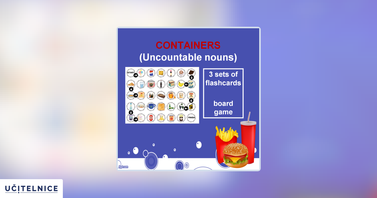 Containers (uncountable nouns) | Učitelnice