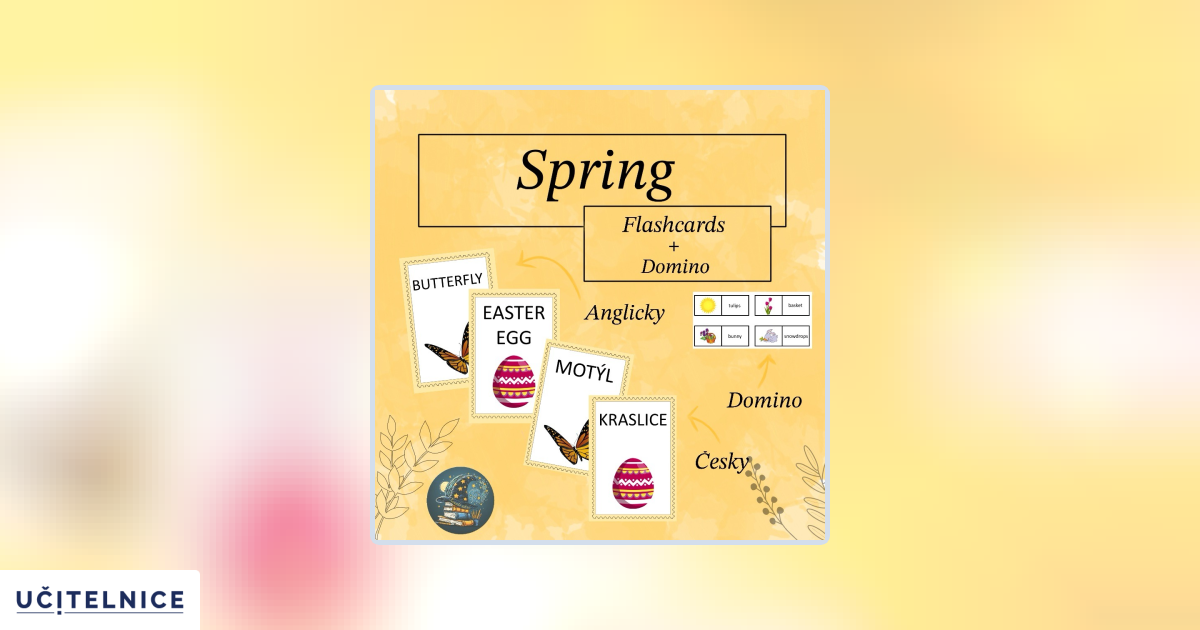 Materiál - Jaro/spring - flashcards + domino