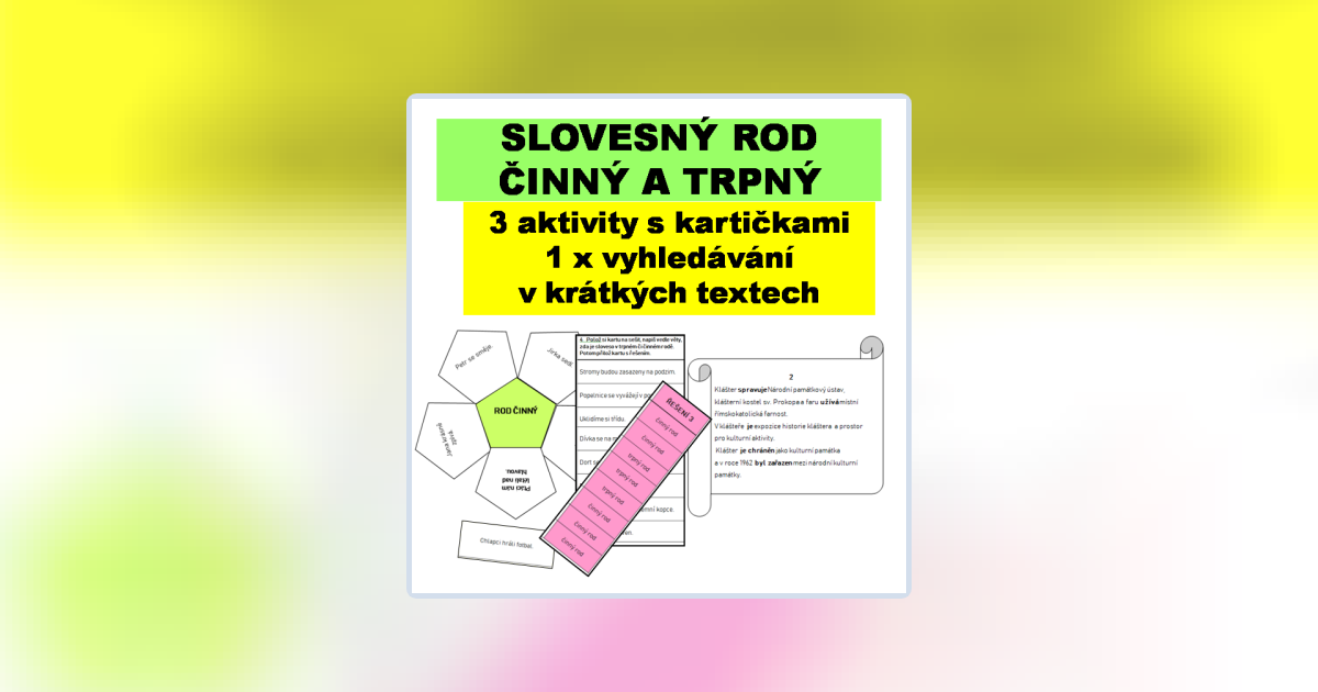 Slovesný rod | Učitelnice