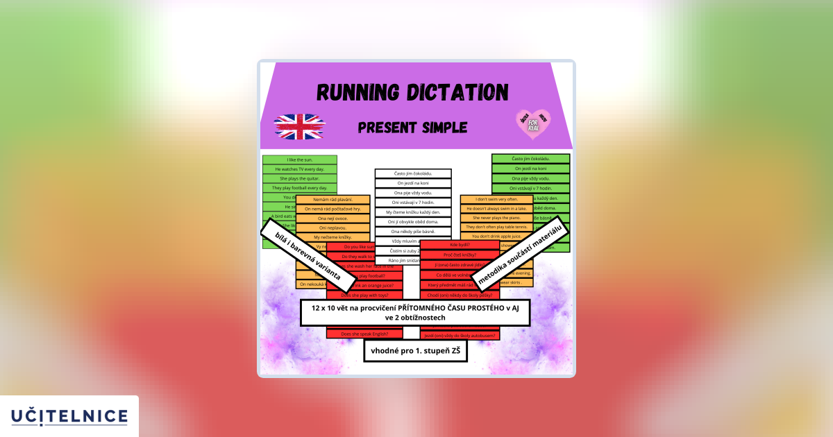 Running dictation - present simple | Učitelnice