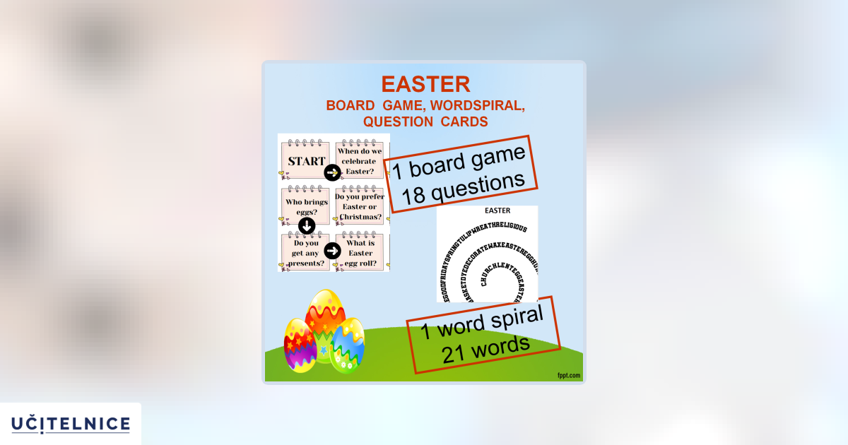 Easter board game & wordspiral | Učitelnice