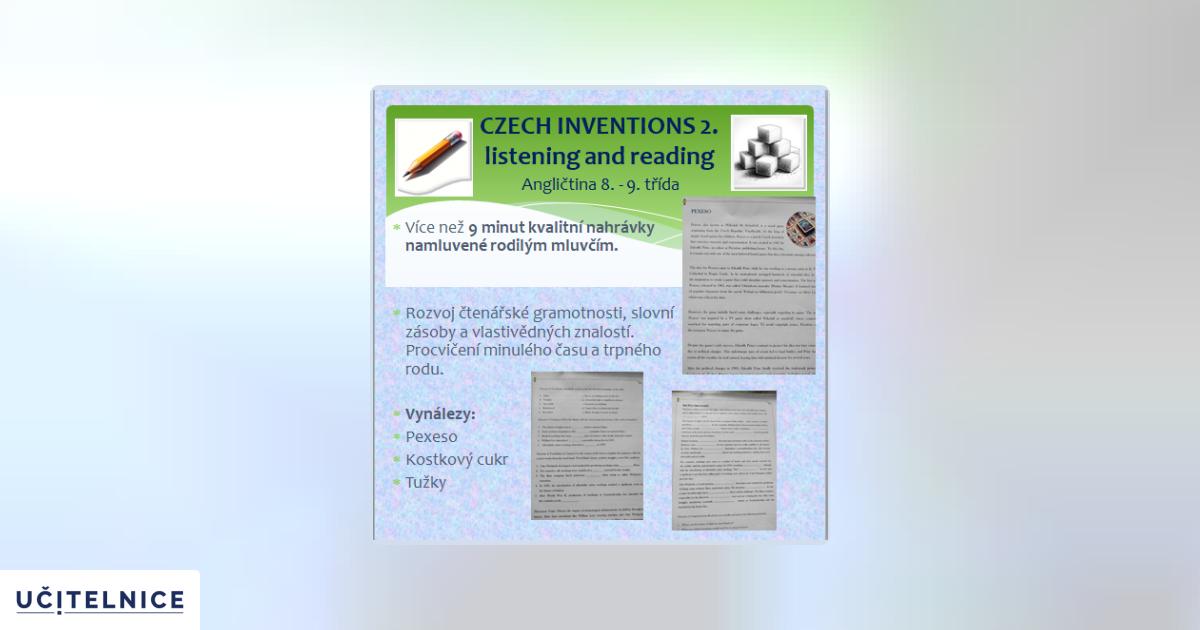 Czech inventions 2 . listening and reading - české vynálezy | Učitelnice