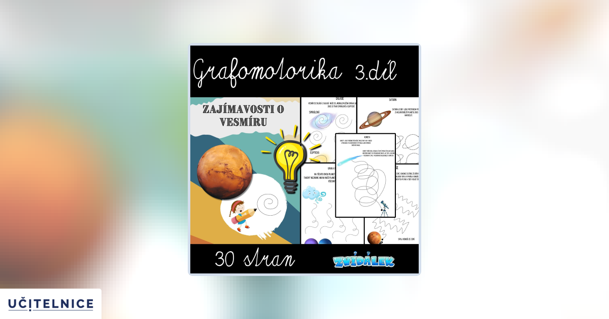 Grafomotorika 3.díl Vesmír | Učitelnice