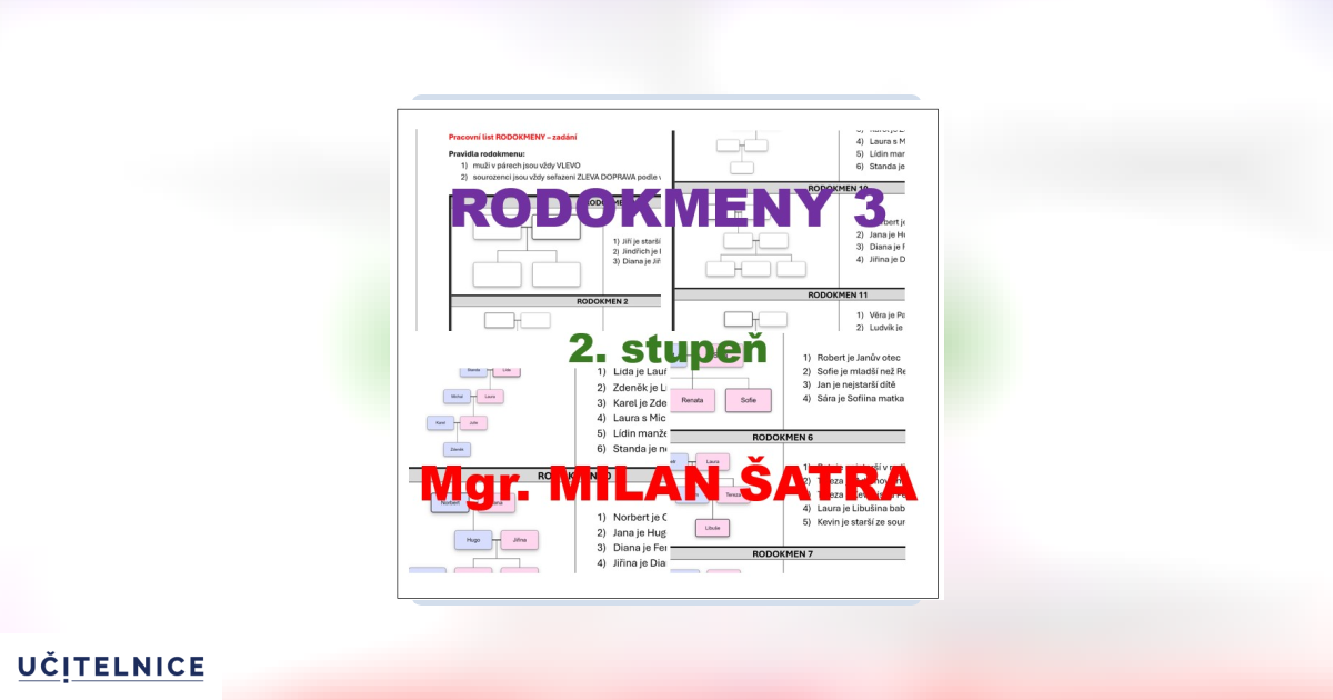 RODOKMENY pro 2. stupeň ZŠ - 1. díl | Učitelnice