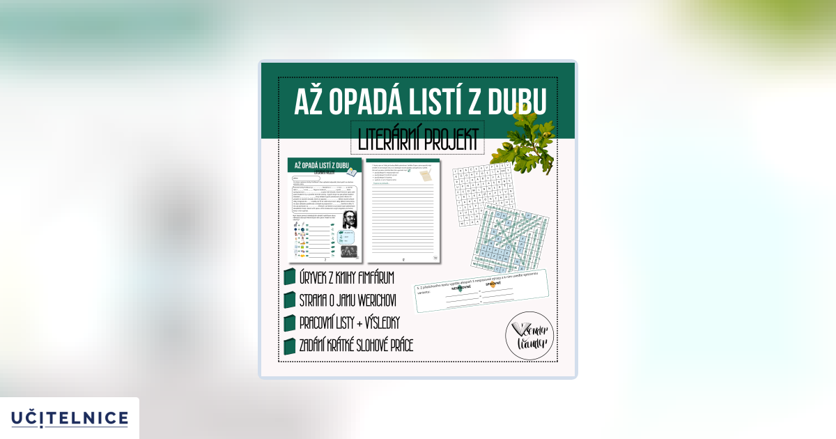 Až opadá listí z dubu: pracovní listy | Učitelnice