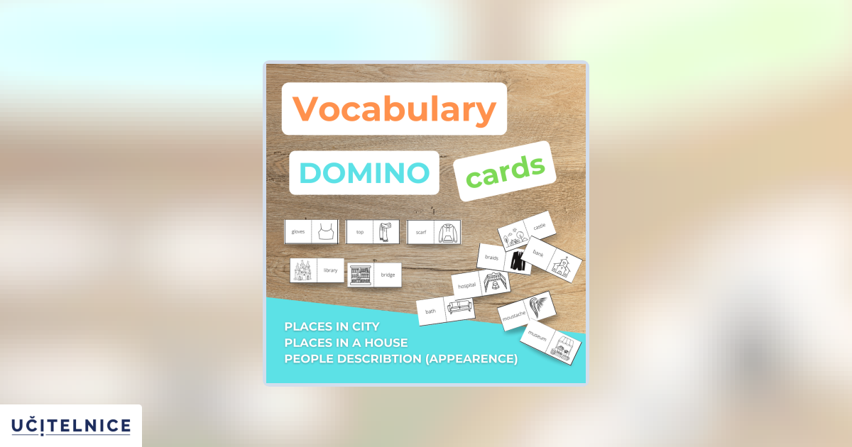 Materiál - Vocabulary Domino - 120 cards (City, house, clothes, people ...