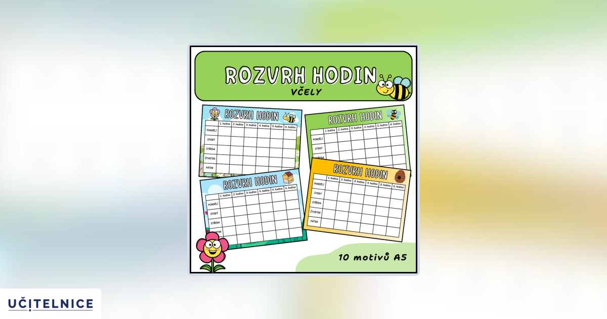 Rozvrh hodin pro žáky - Včely | Učitelnice
