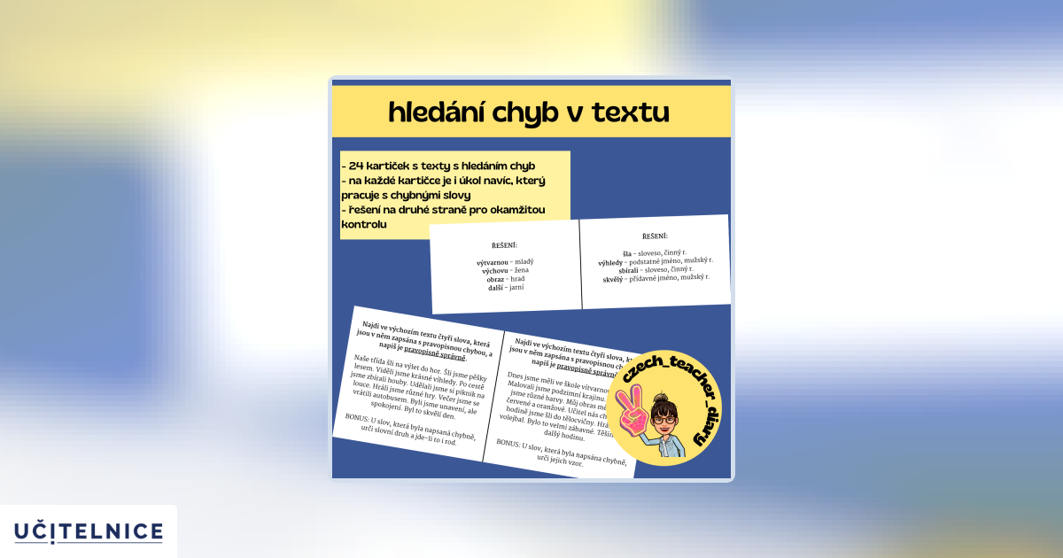 Hledání chyb v textu | Učitelnice