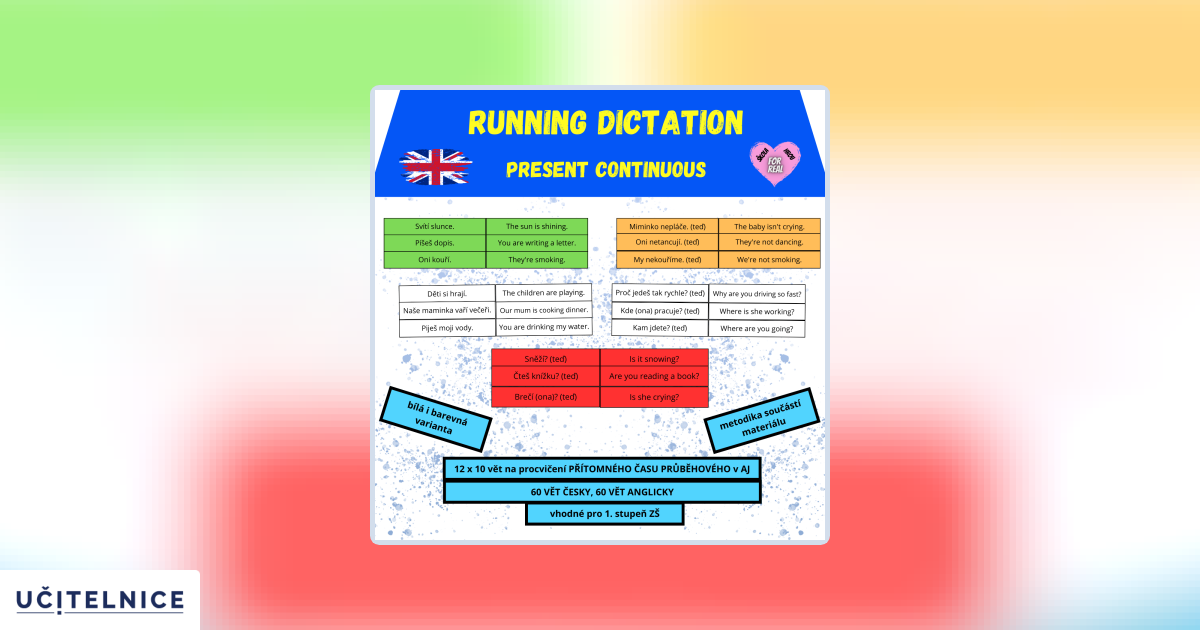 Running dictation - present continuous | Učitelnice