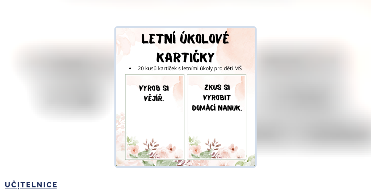 Materiál - Letní úkolové kartičky