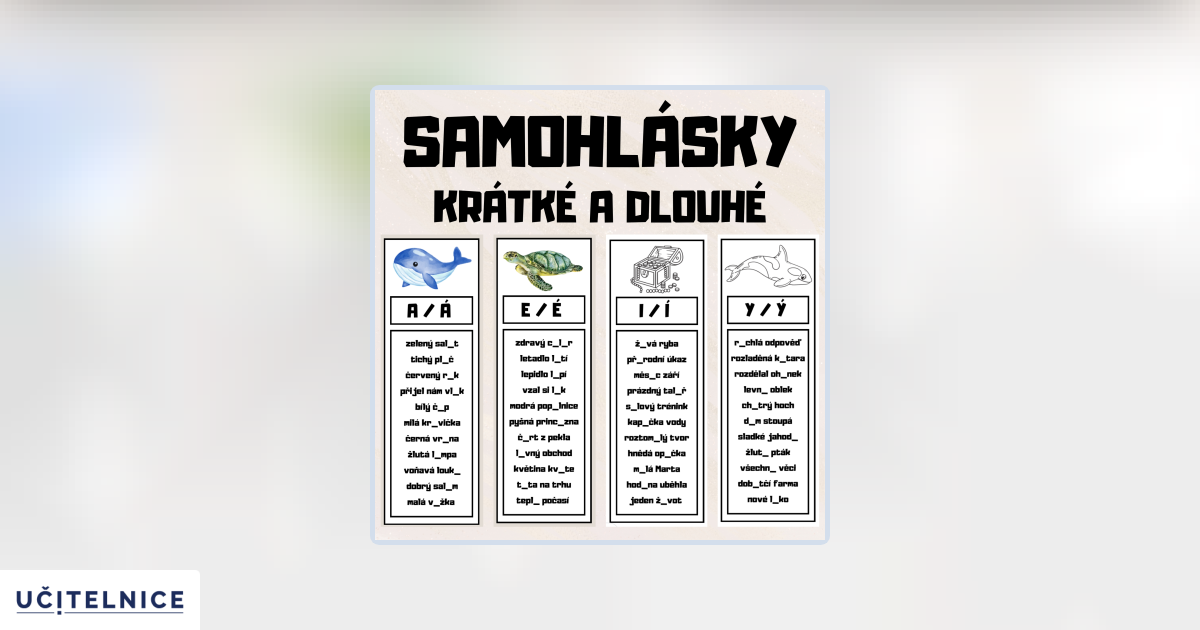 SAMOHLÁSKY - krátké a dlouhé | Učitelnice