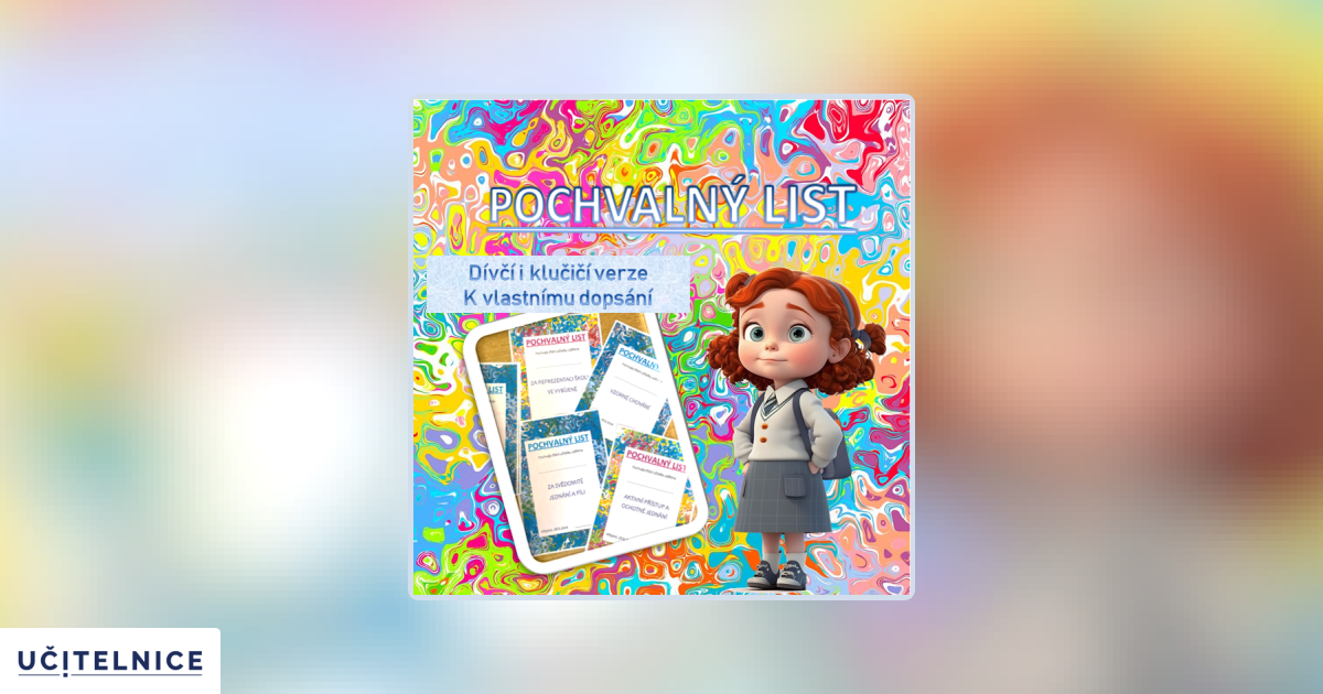 Pochvala - klučičí i holčičí verze | Učitelnice