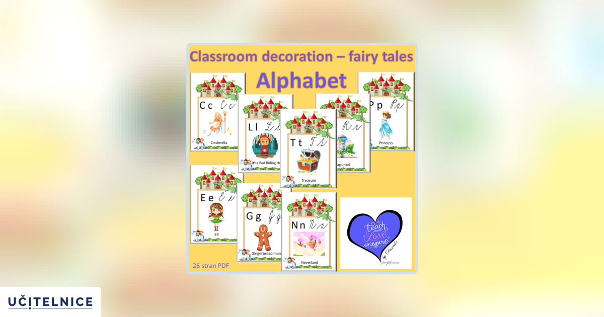 Classroom decoration - Fairy tales - Alphabet (Anglická abeceda ...