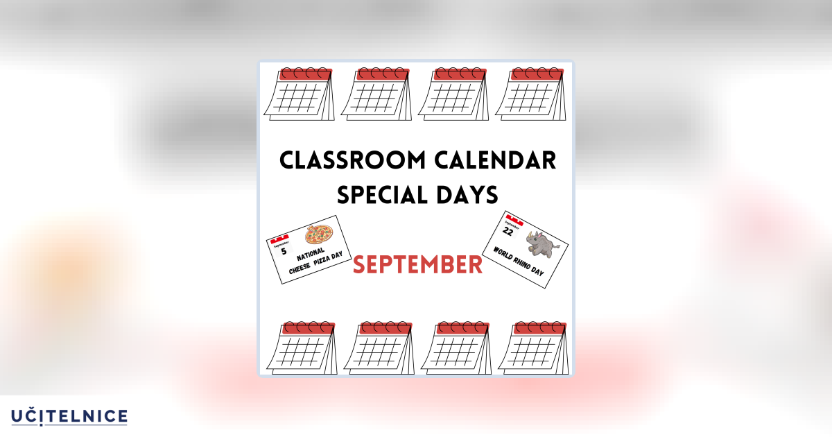Classroom calendar - September (special days) | Učitelnice