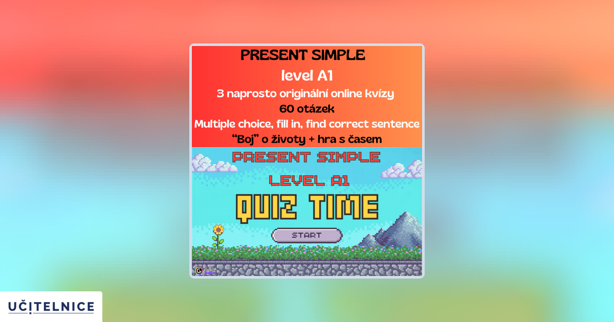 Present simple - A1 level (online kvízy) | Učitelnice