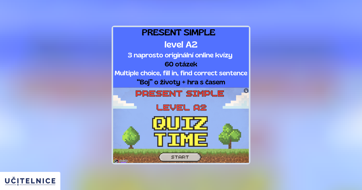 Present simple - A2 level (online kvízy) | Učitelnice