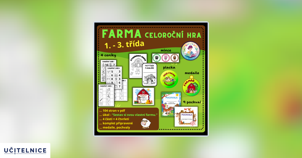 Celoroční hra FARMA | Učitelnice