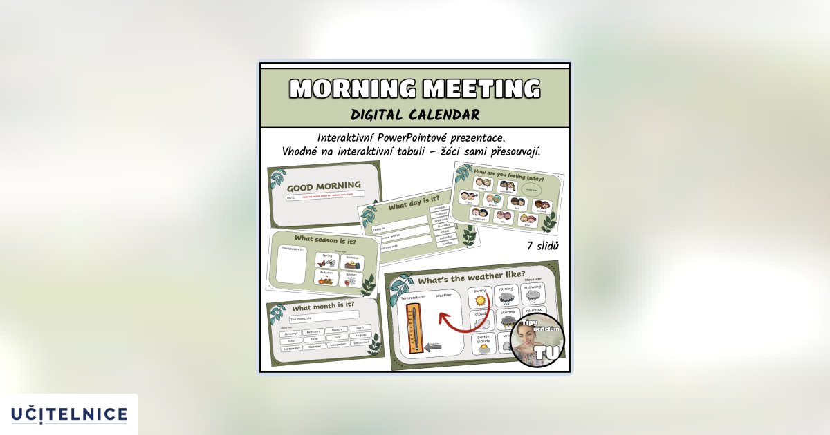 Morning Meeting - Digital Calendar | Učitelnice