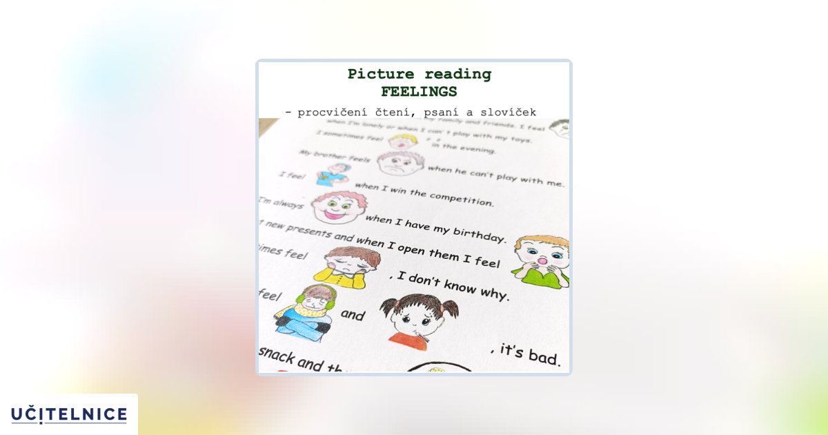 Picture reading Feelings | Učitelnice