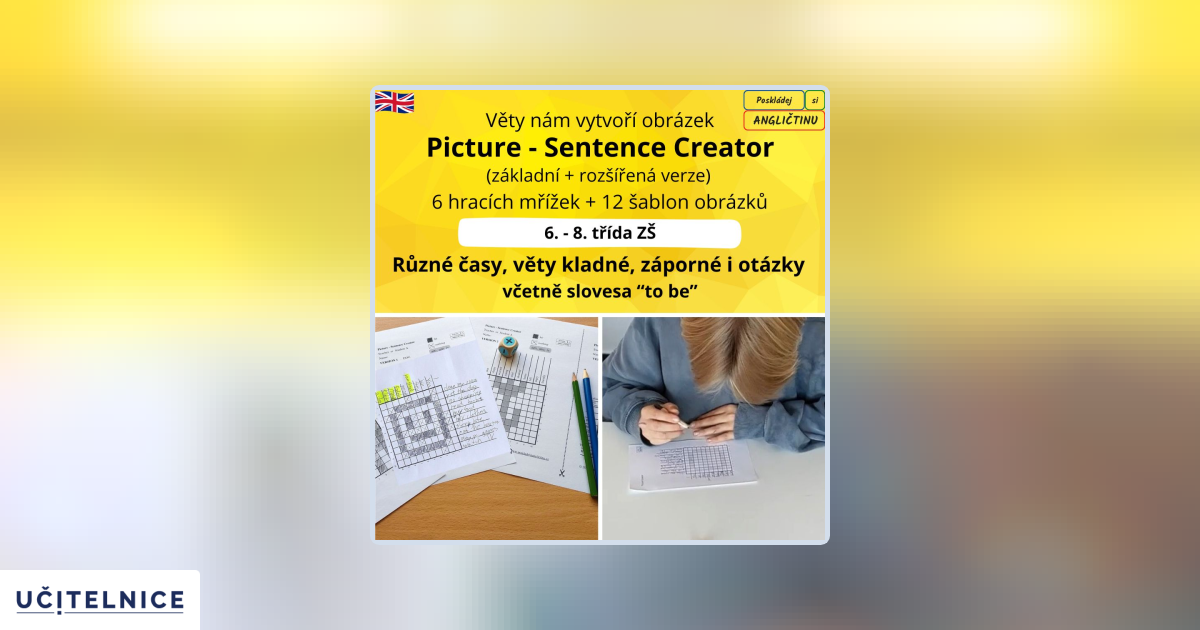 Picture-Sentence Creator / z vět tvoříme obrázky - procvičujeme slovesa ...