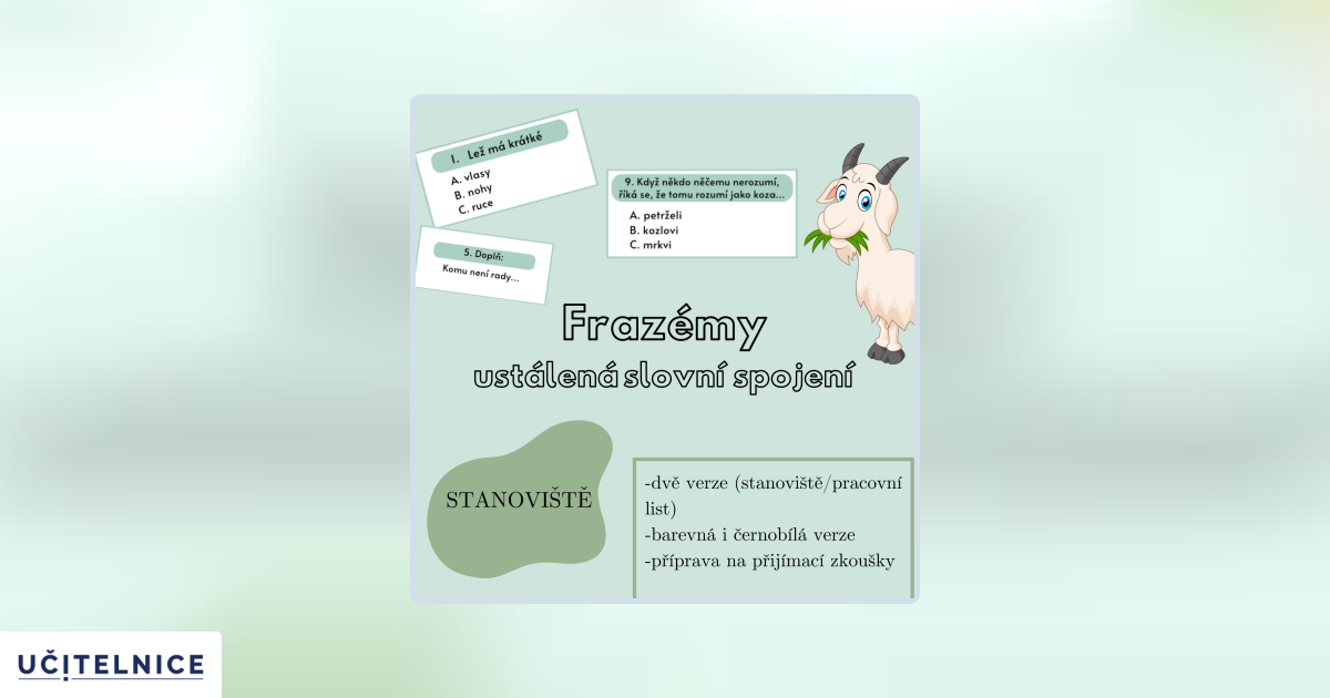 Frazémy - stanoviště | Učitelnice