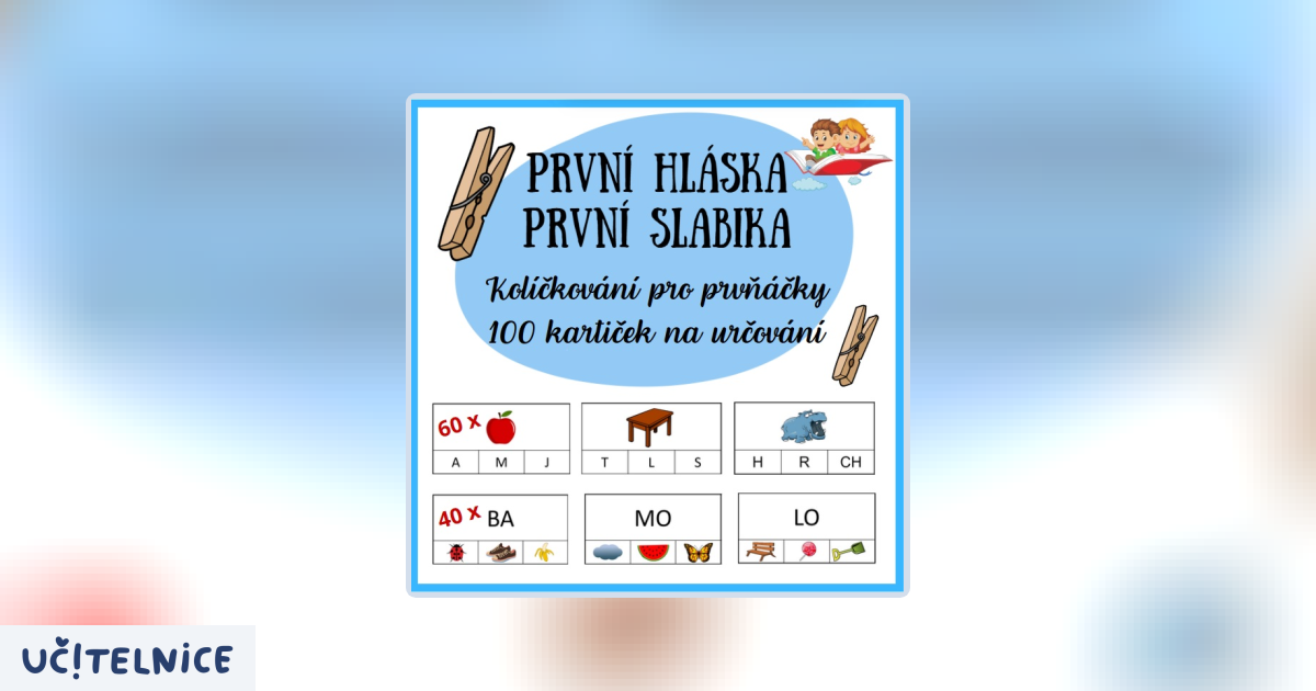 První hláska, první slabika - kolíčkování | Učitelnice