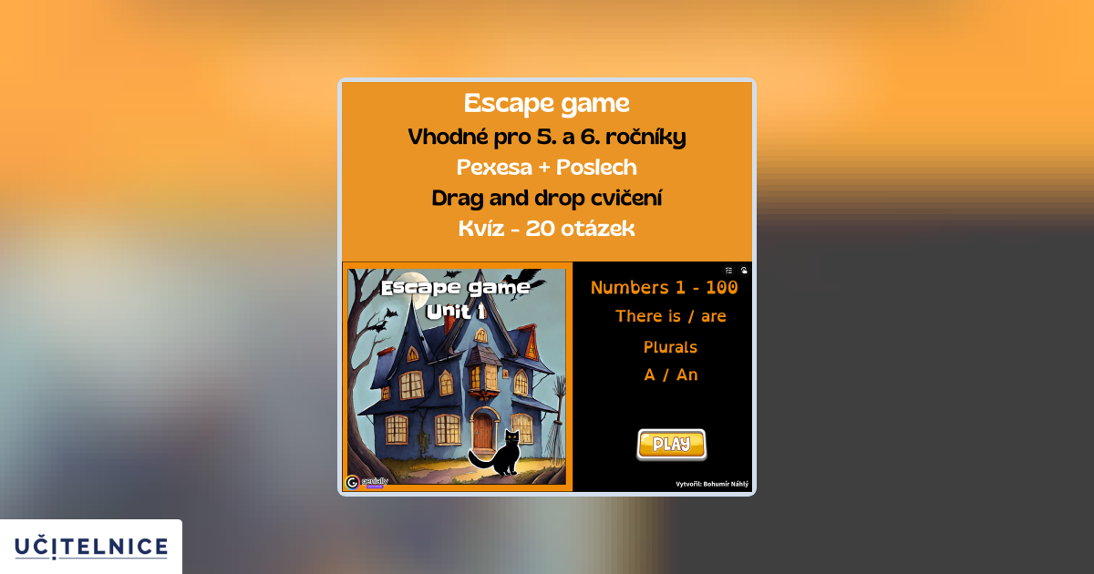 Project 1 Unit 1 - Numbers, There is/are, plurals, členy - úniková hra | Učitelnice