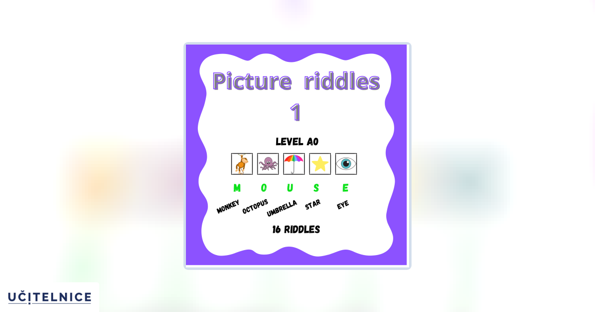 Picture riddles 1 | Učitelnice