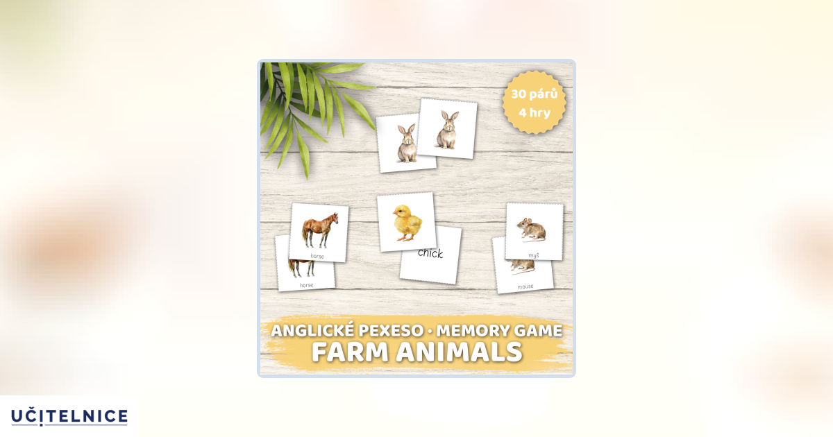 Anglické PEXESO | FARM ANIMALS | Učitelnice