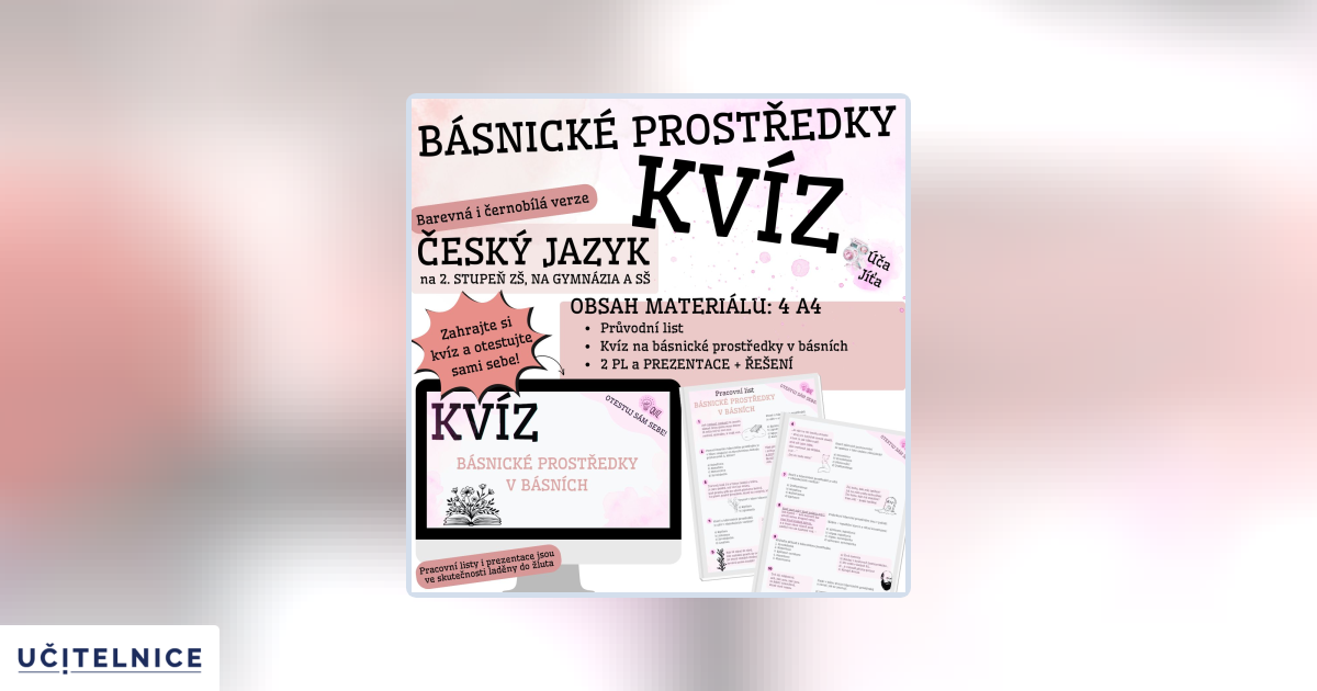 KVÍZ na básnické prostředky v básních | Učitelnice
