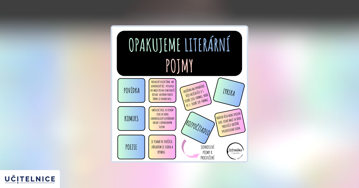 Opakujeme literární pojmy | Učitelnice
