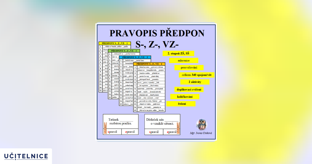 Pravopis předpon s-, z-, vz- | Učitelnice