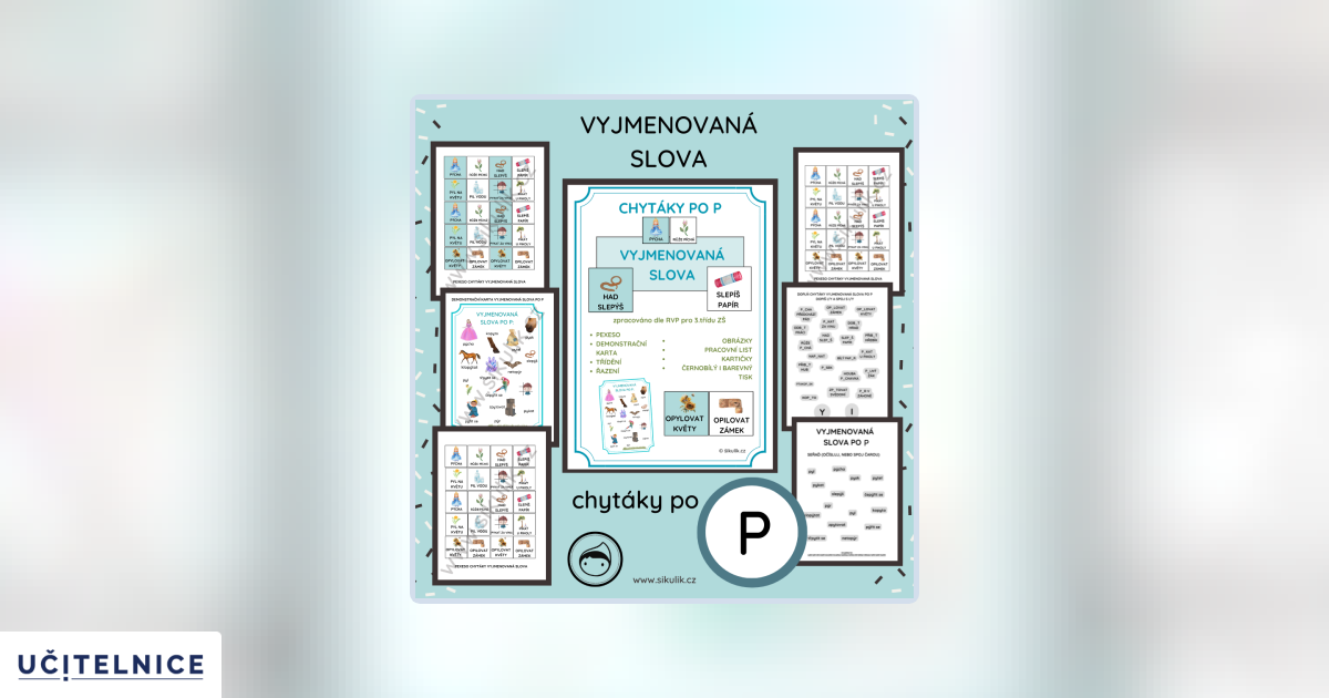VYJMENOVANÁ SLOVA CHYTÁKY PO P | Učitelnice