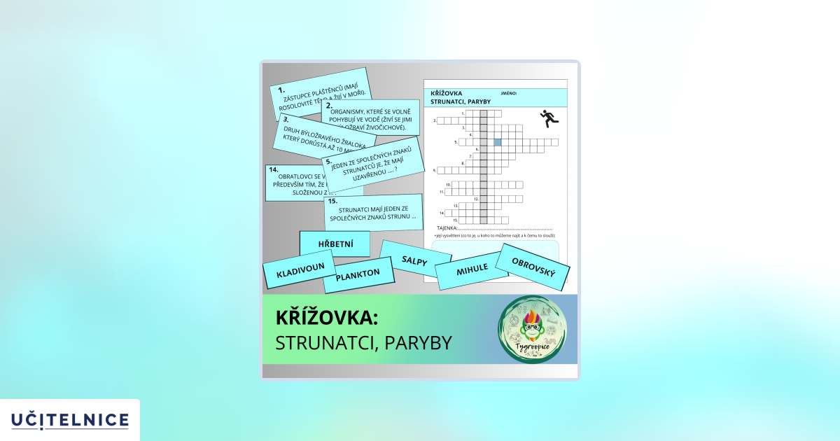 Běhací křížovka: Strunatci + paryby | Učitelnice
