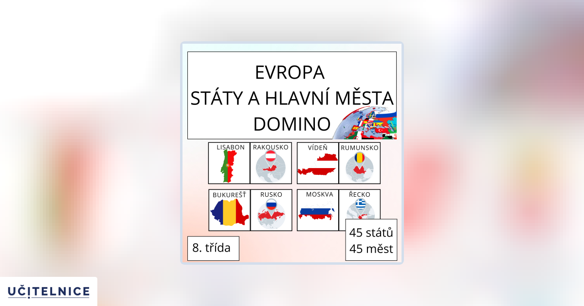 Evropa: státy a hlavní města - domino | Učitelnice